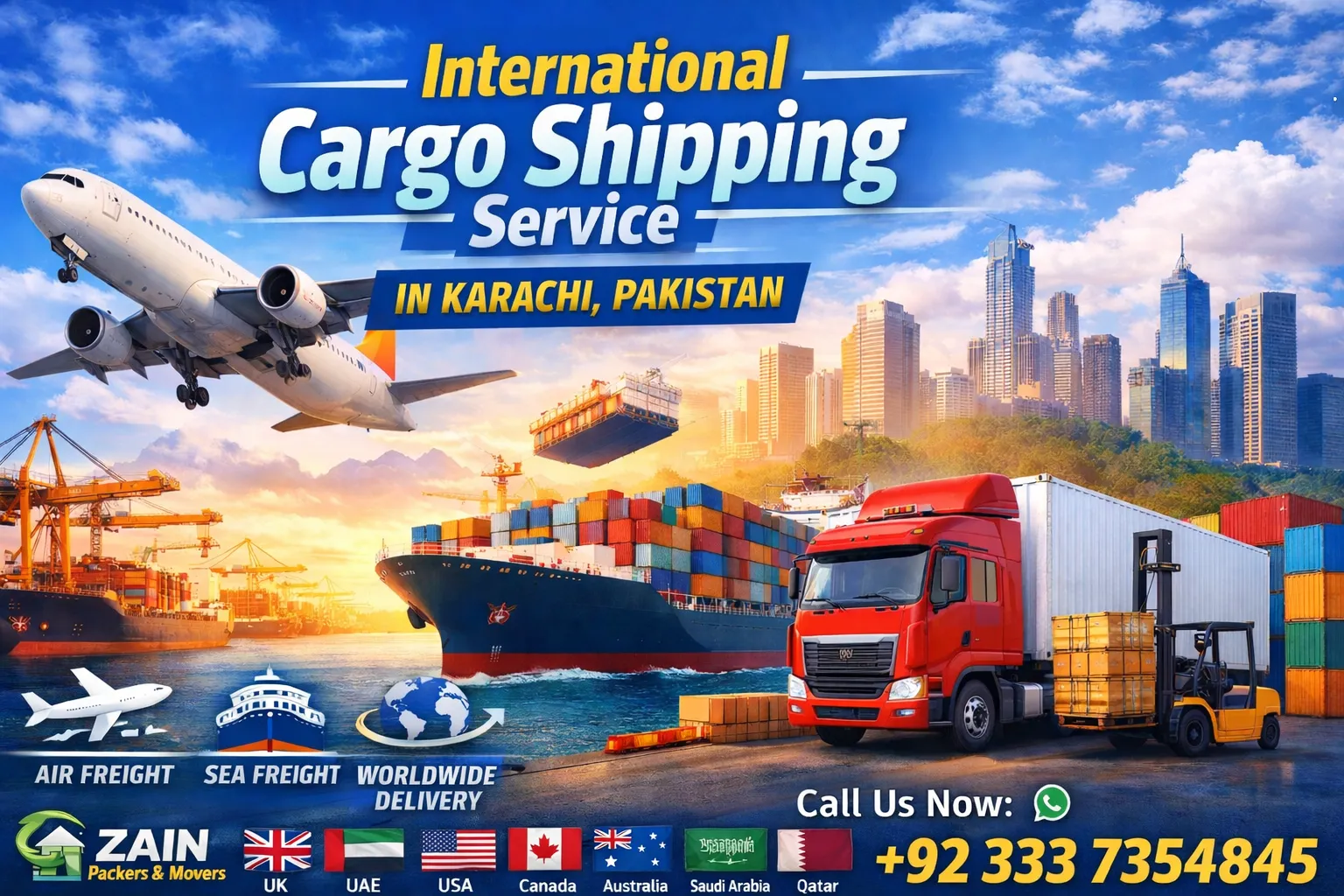 Reliable Trusted Zain International Cargo Shipping Service In Karachi